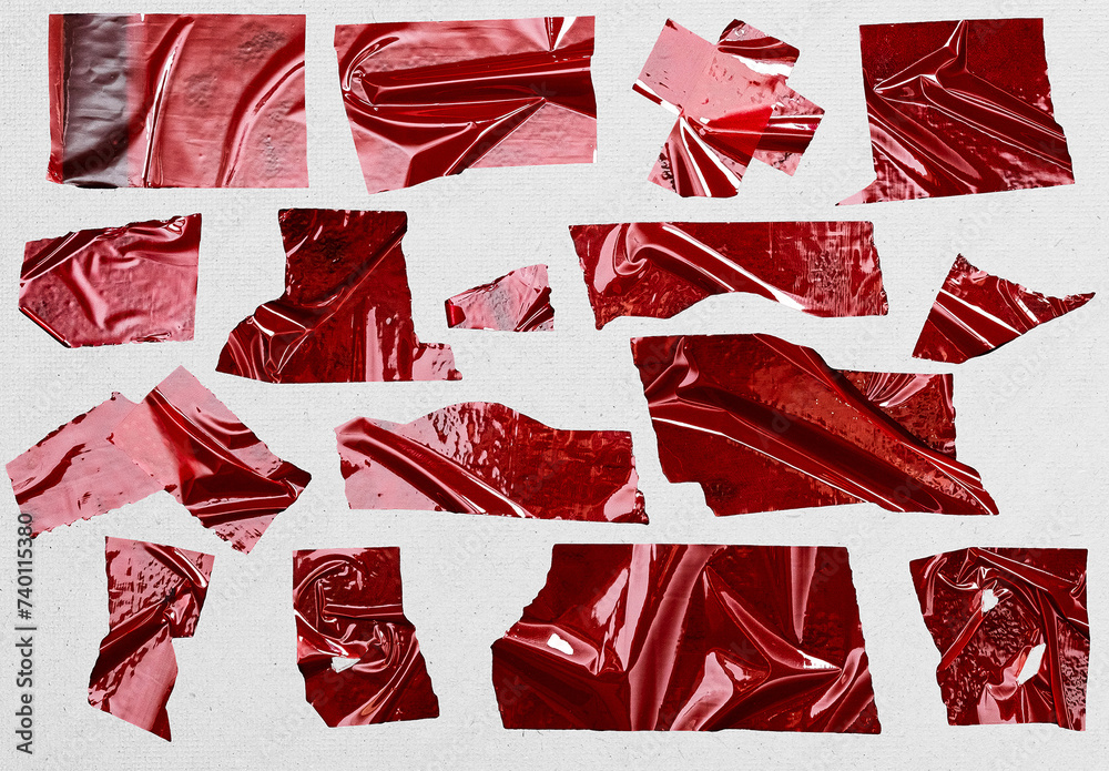 16 Red Plastic Duct Scotch Tape Overlay Stock Template | Adobe Stock