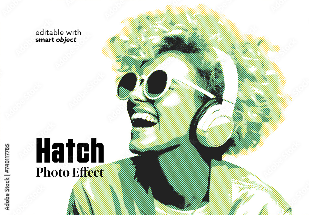 Hatch Photo Effect Stock Template | Adobe Stock