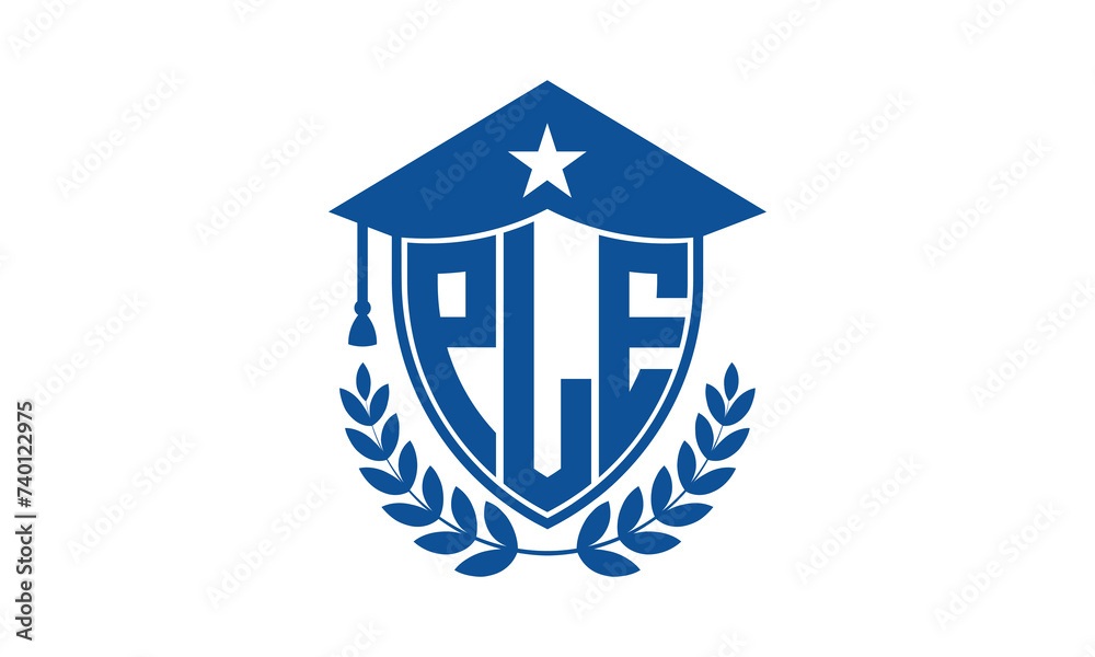 Vetor de PLE three letter iconic academic logo design vector template ...