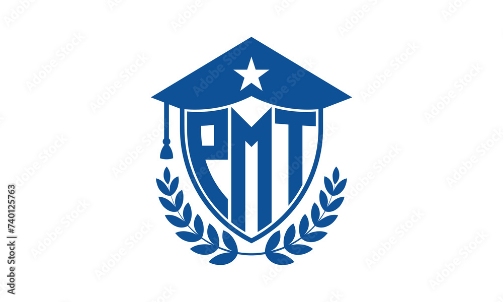 PMT three letter iconic academic logo design vector template. monogram ...