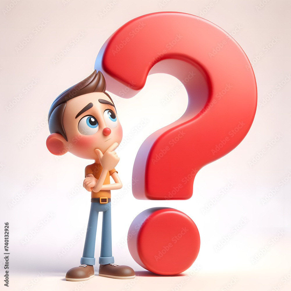 Personnage 3d avec point d'interrogation idéal pour illustration ...