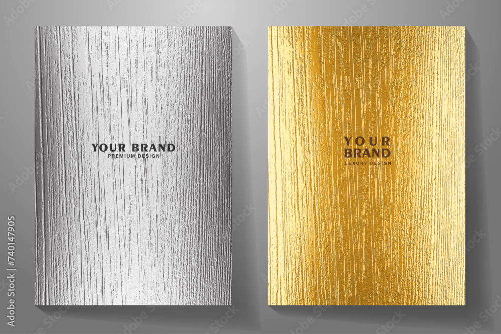 Elegant gold and silver vector wood texture set. Modern textured 3d ...