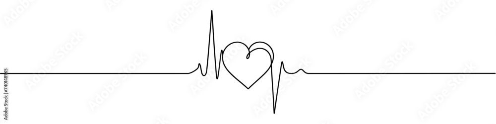 Single continuous line art anatomical human heart silhouette. Healthy ...