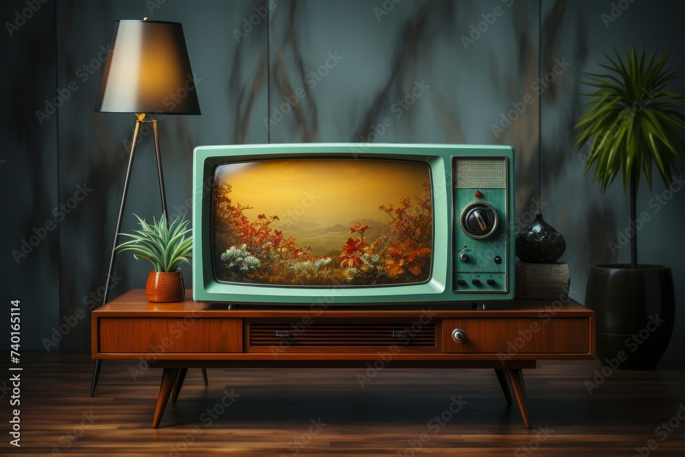A nostalgic old television set placed on a table, invoking memories of ...