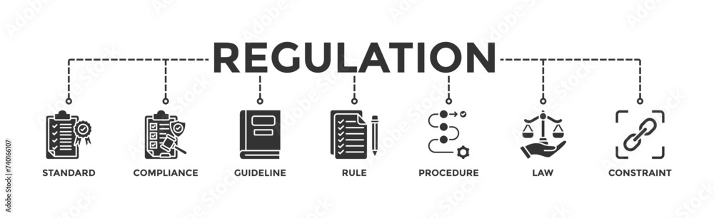 Regulation banner web icon vector illustration concept with icon of ...