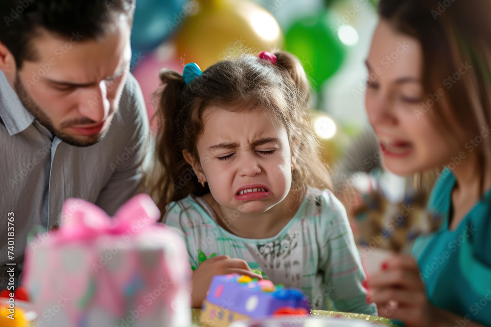 little girl crying at a birthday party because she didn't get the gift ...