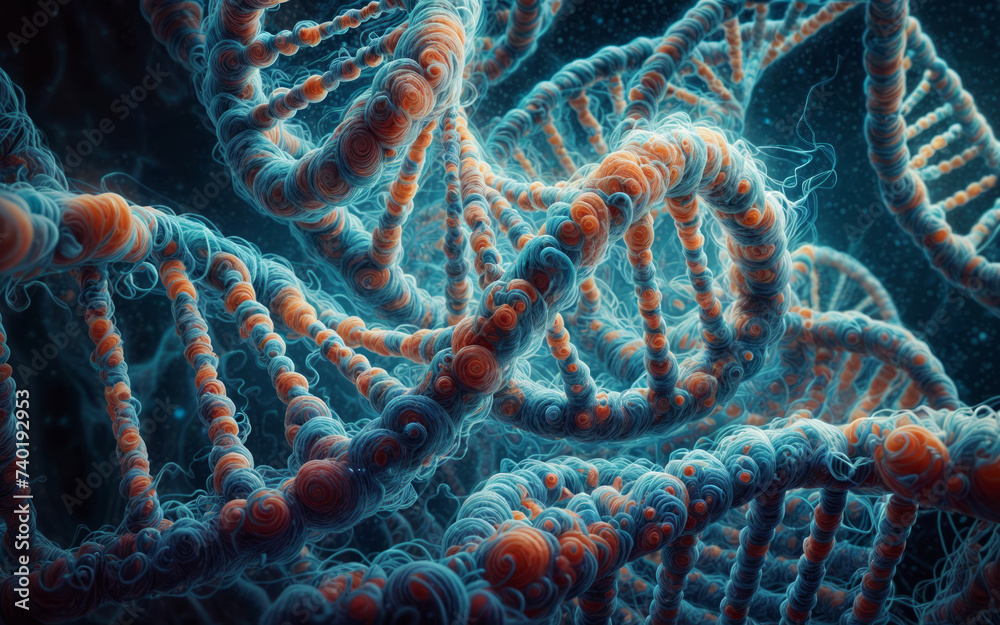 Fantastic image, DNA spirals of an extraterrestrial organism, alien ...