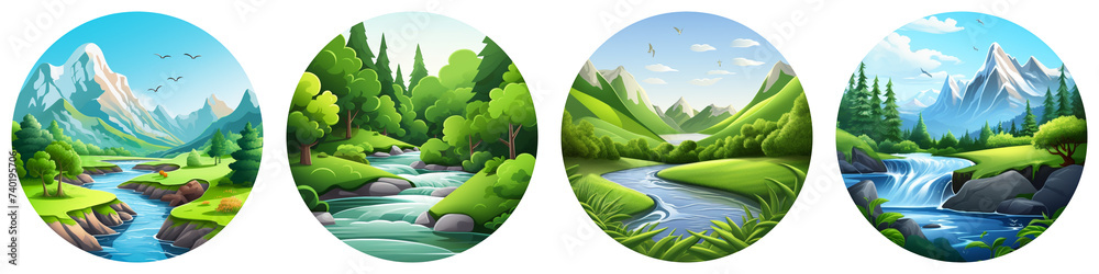 Nature clipart collection, vector, icons isolated on transparent ...