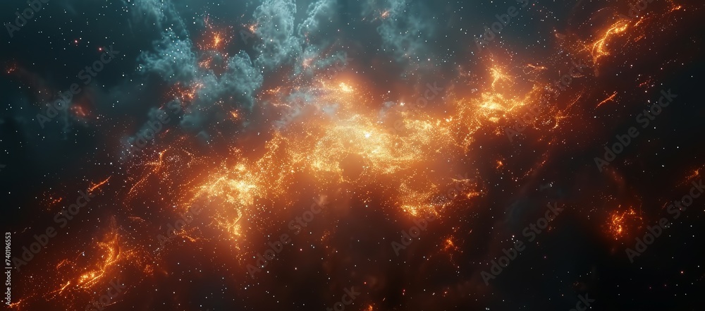 A mesmerizing display of cosmic fireworks illuminating the vast expanse ...