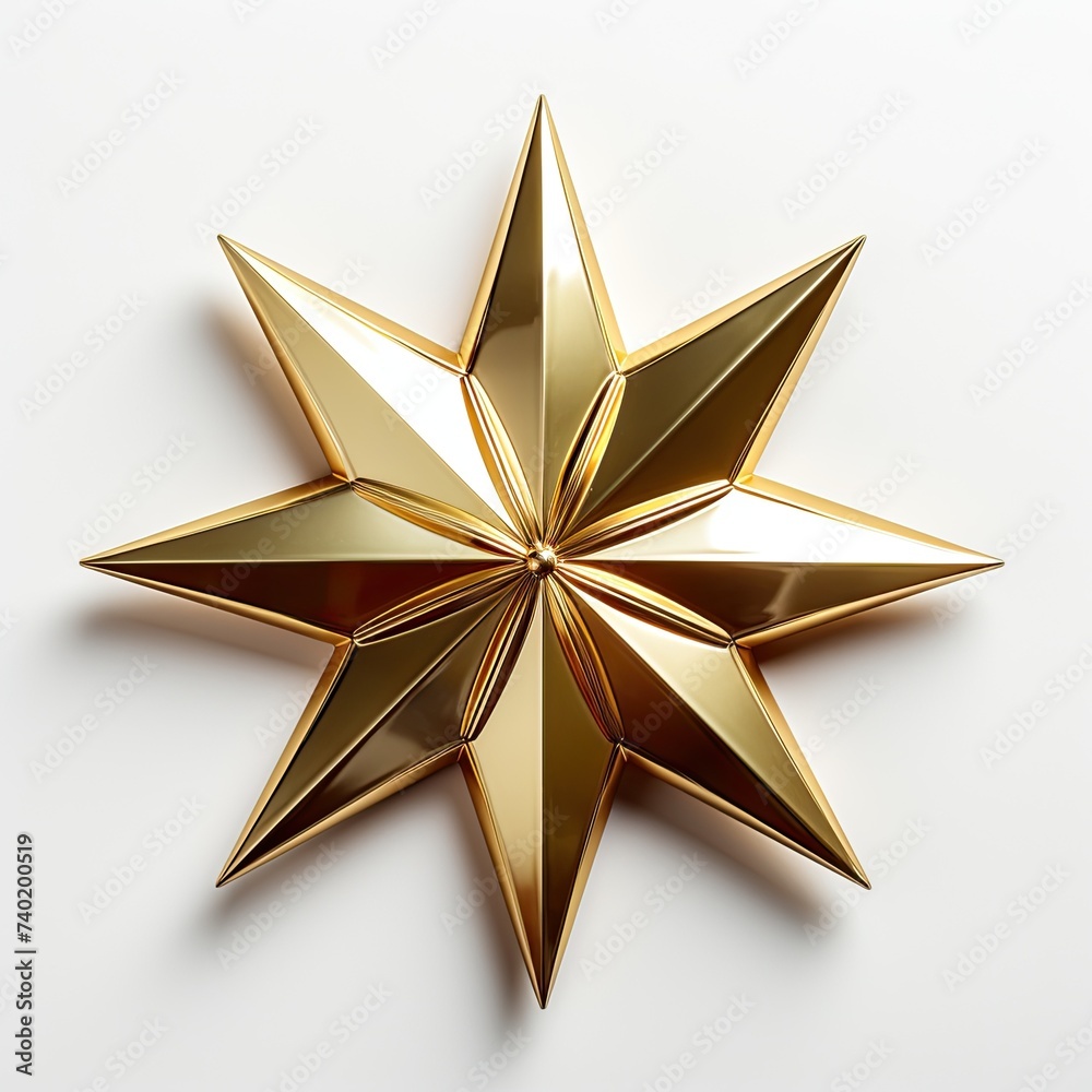This image displays a three-dimensional star-shaped object with a ...
