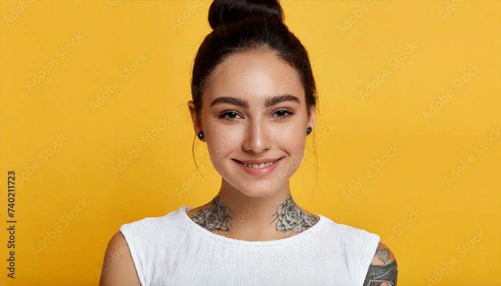 Young Smiling pretty girl beauty female gen z model beautiful face ...
