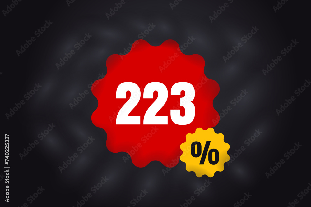 223% Discount Banner. 223 Percent Sales Promotional Design. Black ...