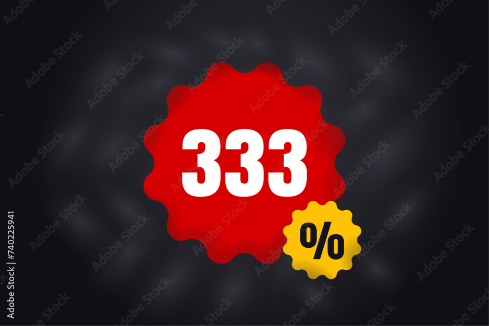 333% Discount Banner. 333 Percent Sales Promotional Design. Black ...