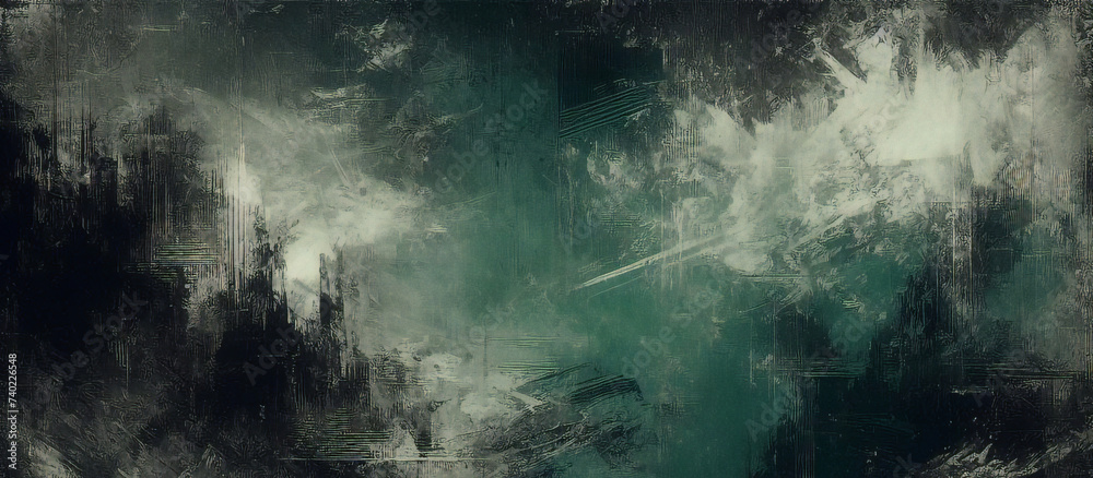 Matte green texture or grunge background with stains, waves and grain ...
