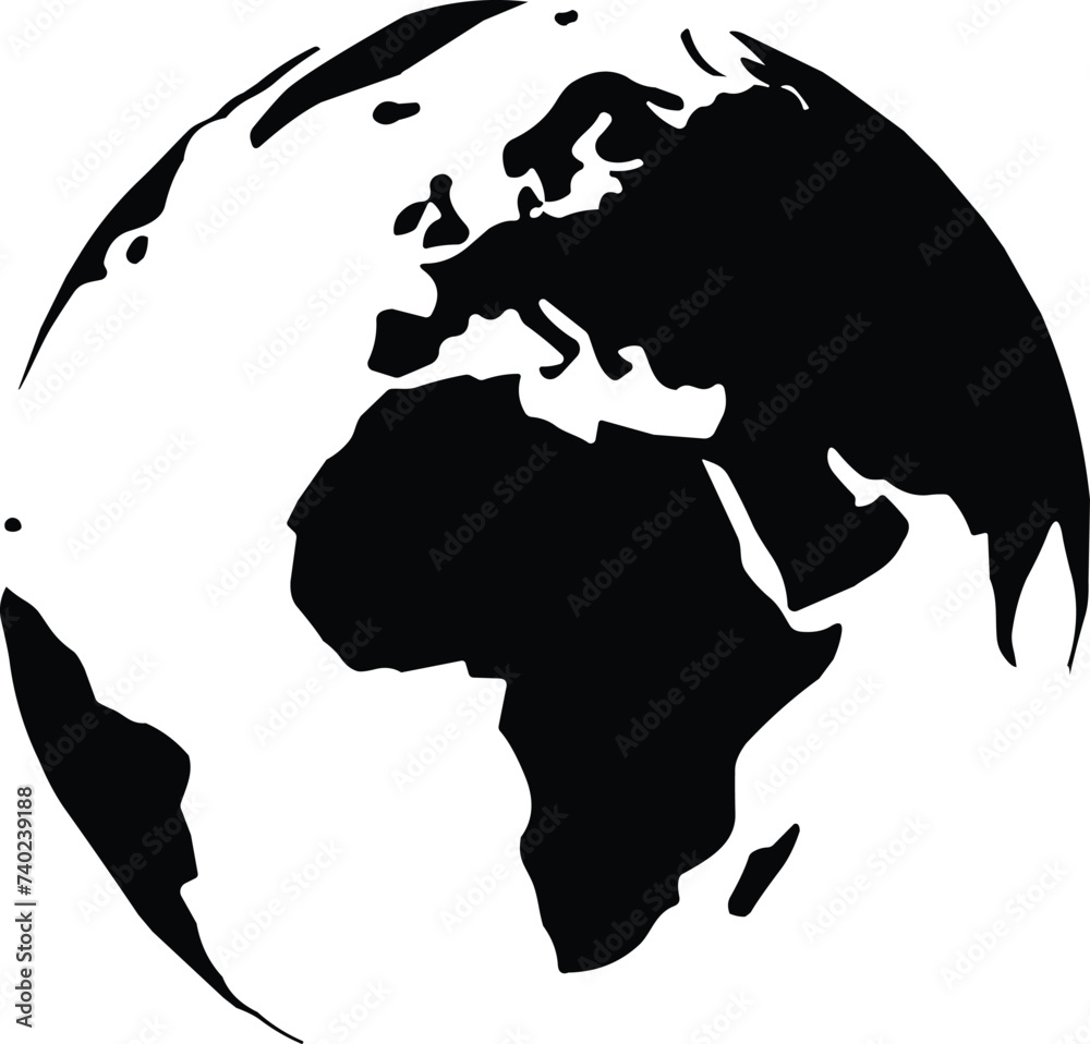 World globe of Earth. Realistic world map in globe shape with ...