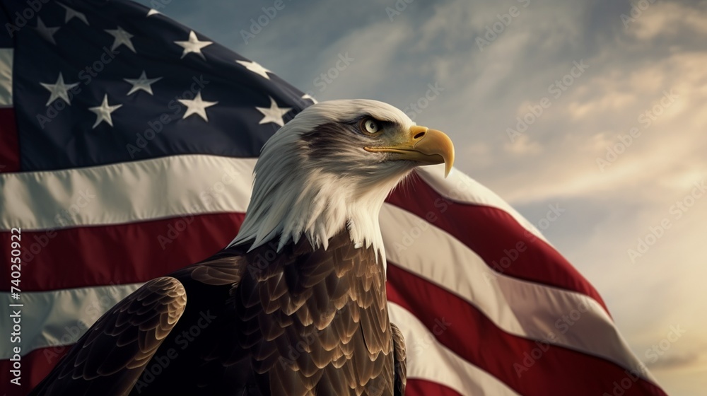 The quintessential emblem of American pride: the flag waving proudly ...