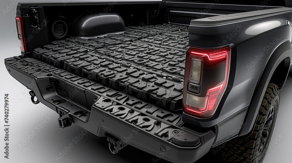 Cargo Bed Fasteners. Zooming in on the cargo bed, you can see the ...