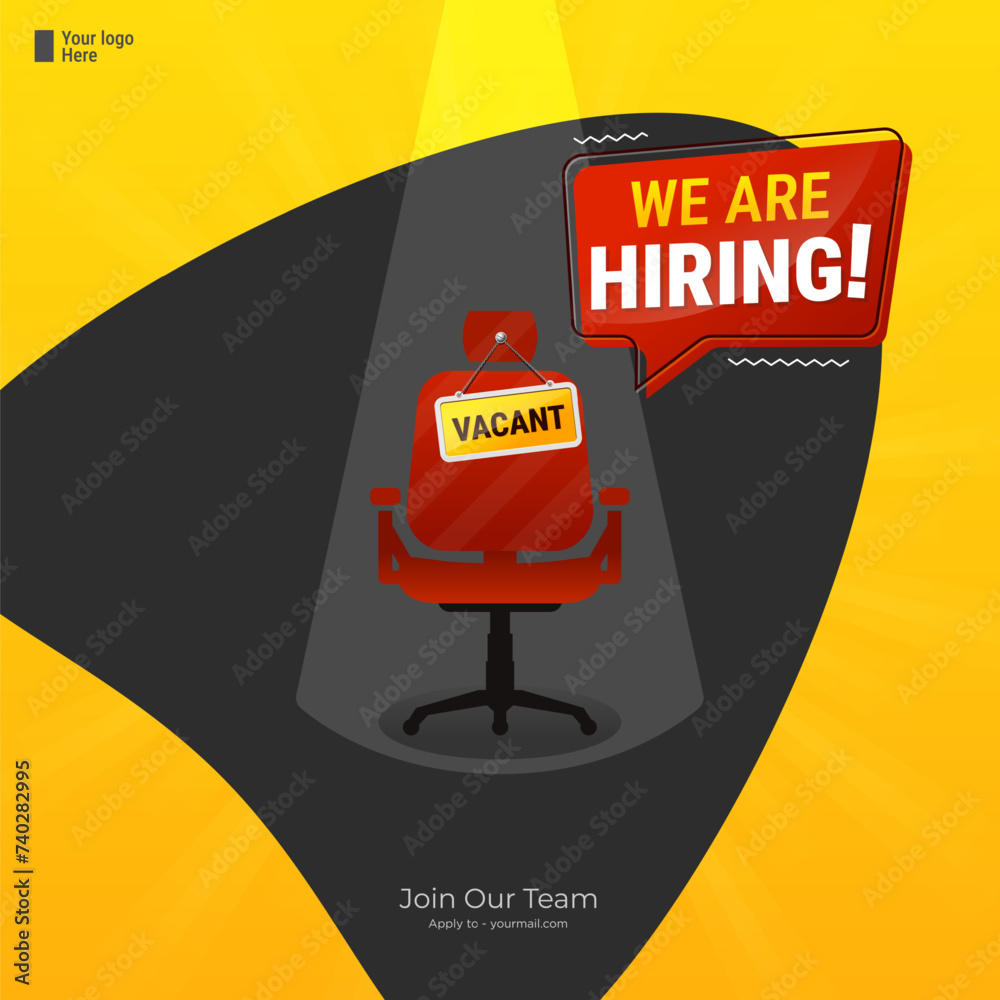 We're hiring Square banner design. We are hiring job announcement ...