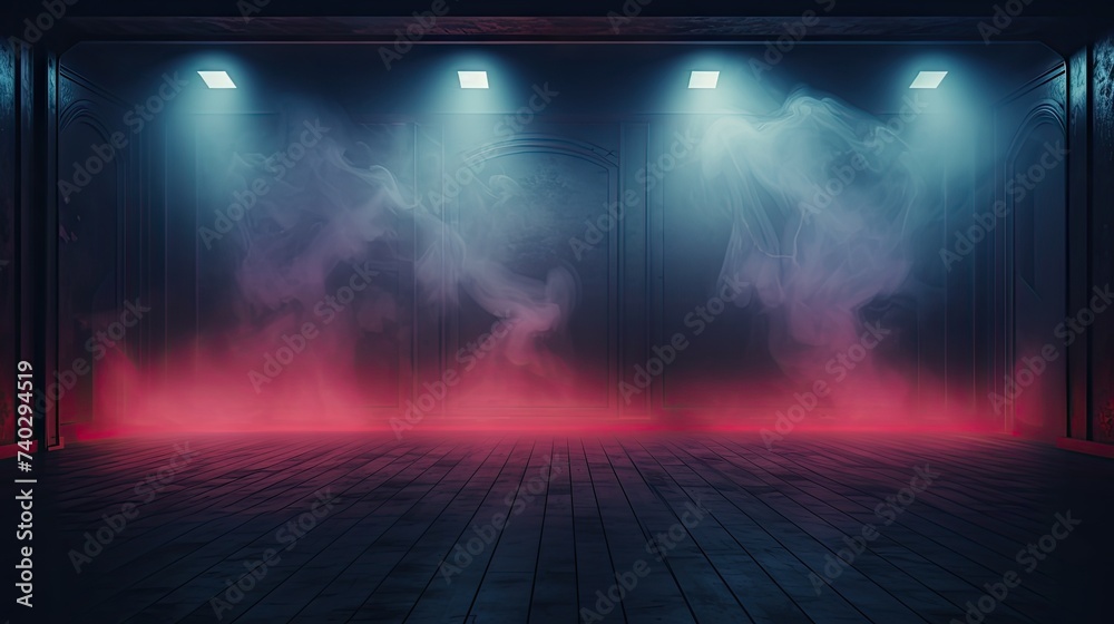 Dynamic Stage Set with Hazy Smoke Effects and Dramatic Spotlights for ...