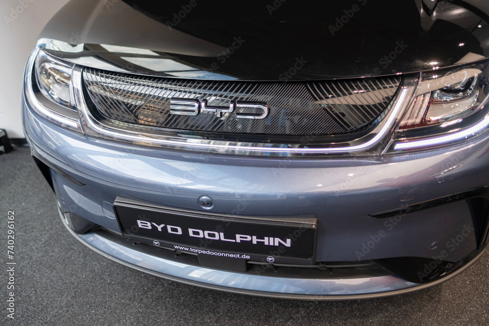 new lilac BYD DOLPHIN Electric Car, hatchback Chinese manufacturer in ...