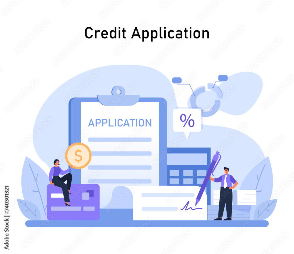 Poster A step-by-step visual guide to applying for credit, featuring ...