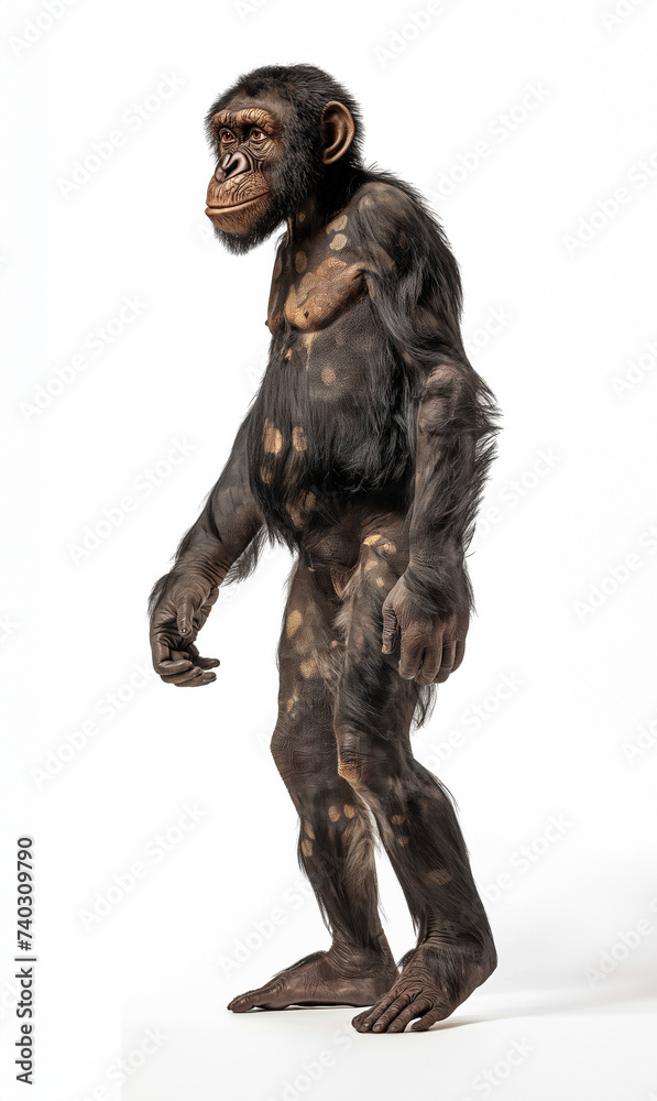 Australopithecus - Primitive man - Caveman - Monkey - Isolated - White ...