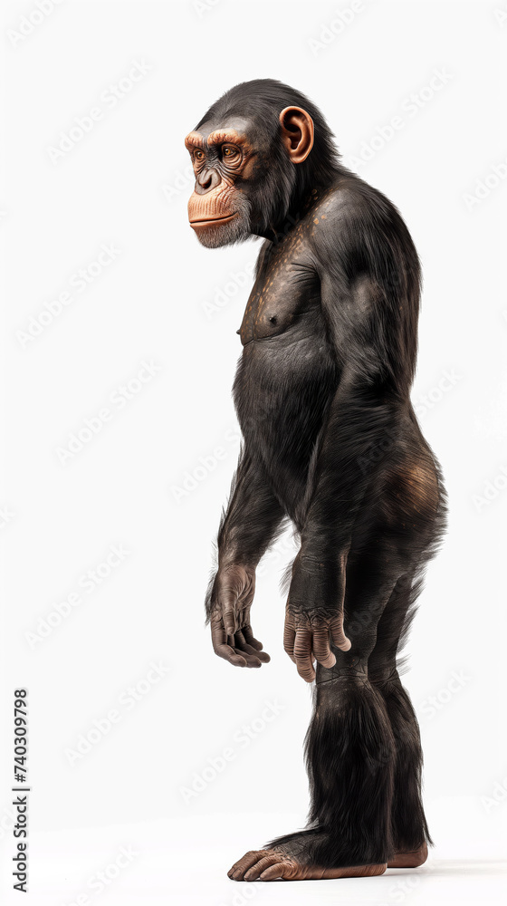 Australopithecus - Primitive man - Caveman - Monkey - Isolated - White ...