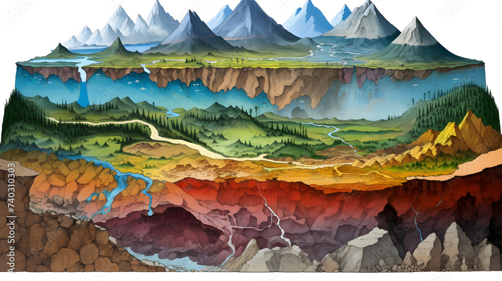 Vivid Illustration of Earth's Geological Layers: From Crust to Inner ...