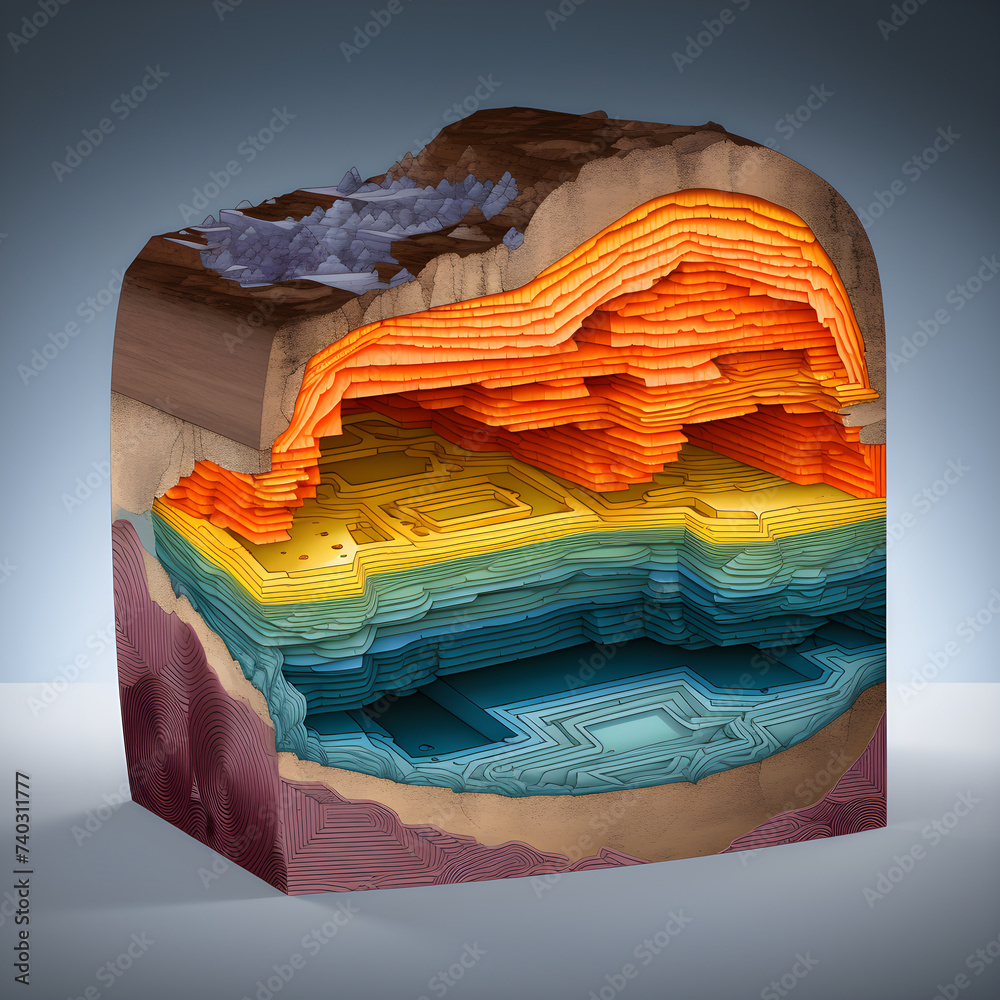 Vivid Illustration of Earth's Geological Layers: From Crust to Inner Core Stock-Illustration ...