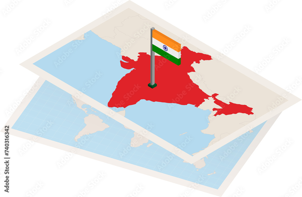 India map and flag Stock Illustration | Adobe Stock