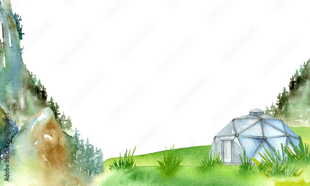 Glamping resorts with bubble, wood and glass houses, comfortable ...