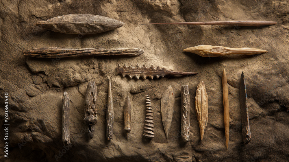 Prehistoric Bone Tools Collection - Bone Tool - Primitive Spear ...