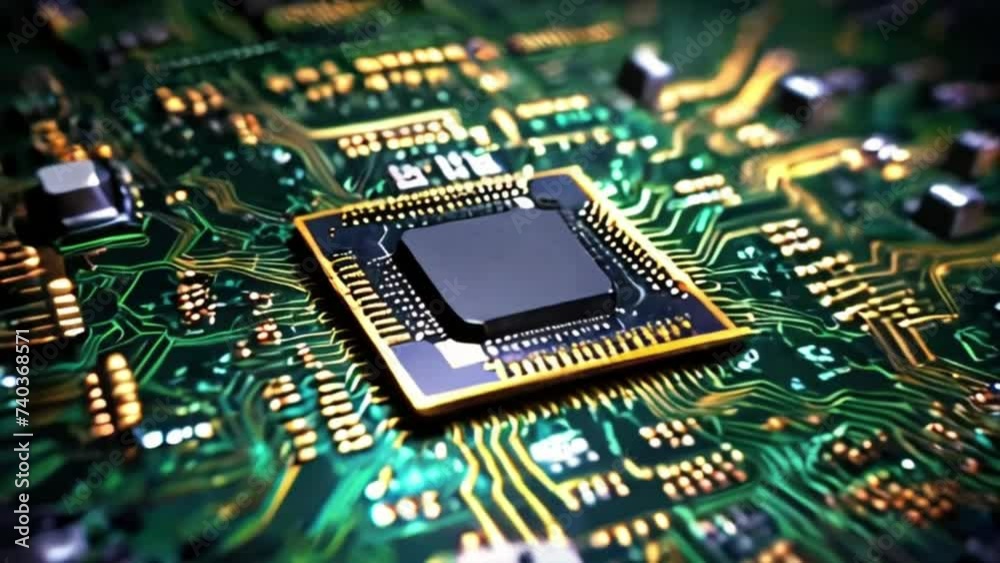 CPU and microprocessor concept, central computer processor circuit ...