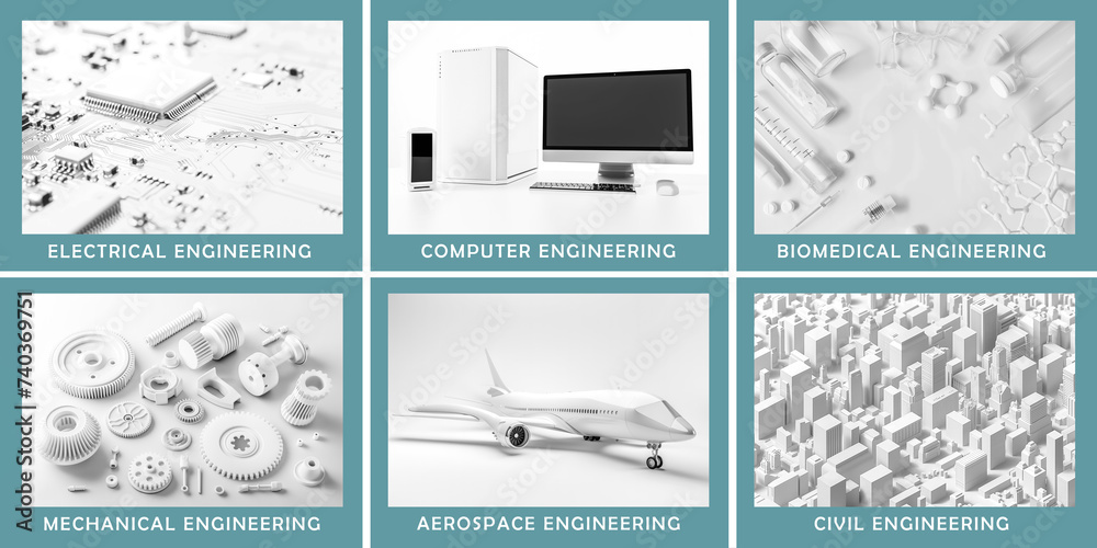 Illustrative concept of different major engineering undergraduate ...
