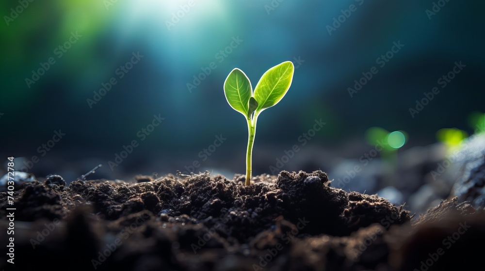 Emerging Life: Young Tree Sprouting from Weathered Stump, Stem Cell ...