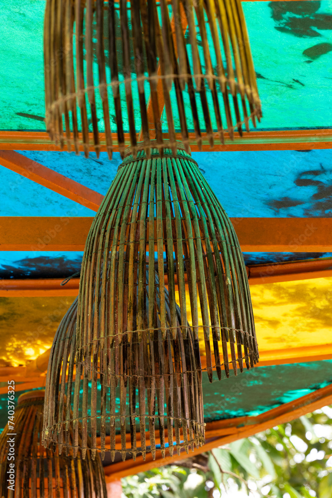 Fish trap used by Malaysian people and also known as 'Bubu'. This fish ...