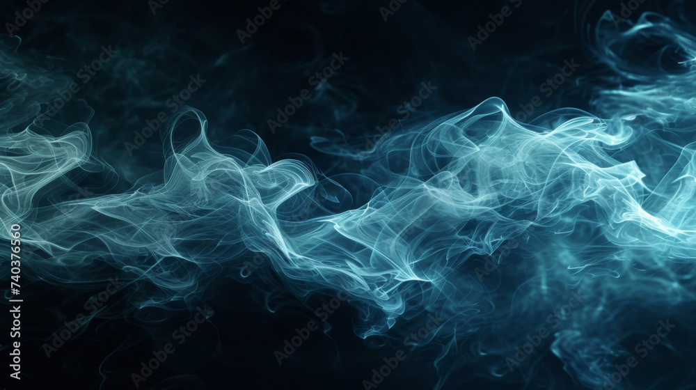 Delicate wisps of smoke intertwine and spiral creating a whirlwind of ...