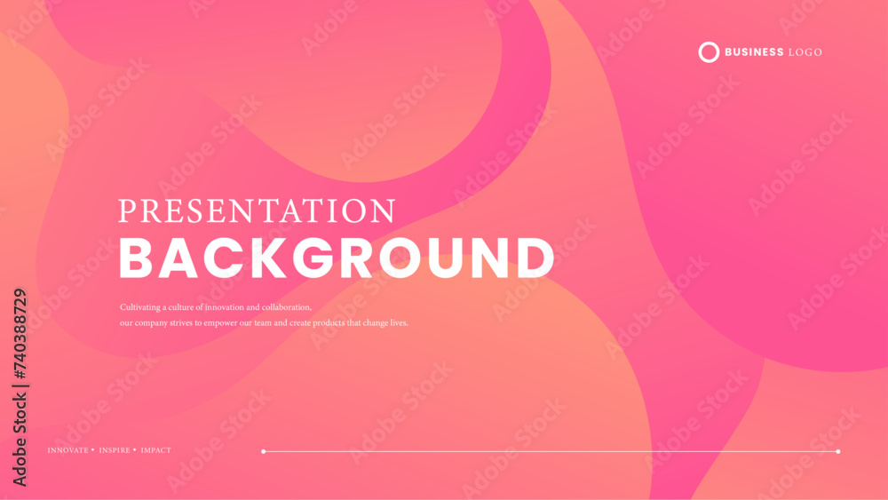 Pink and peach vector abstract simple background with wave and liquid ...