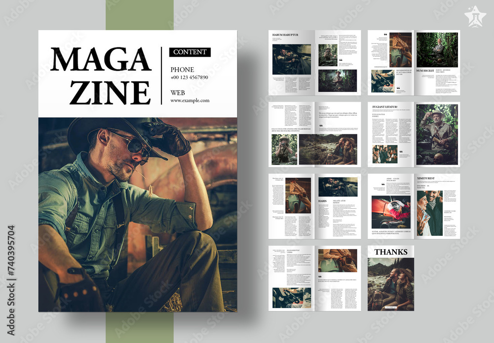 Simple Magazine Layout Stock Template | Adobe Stock