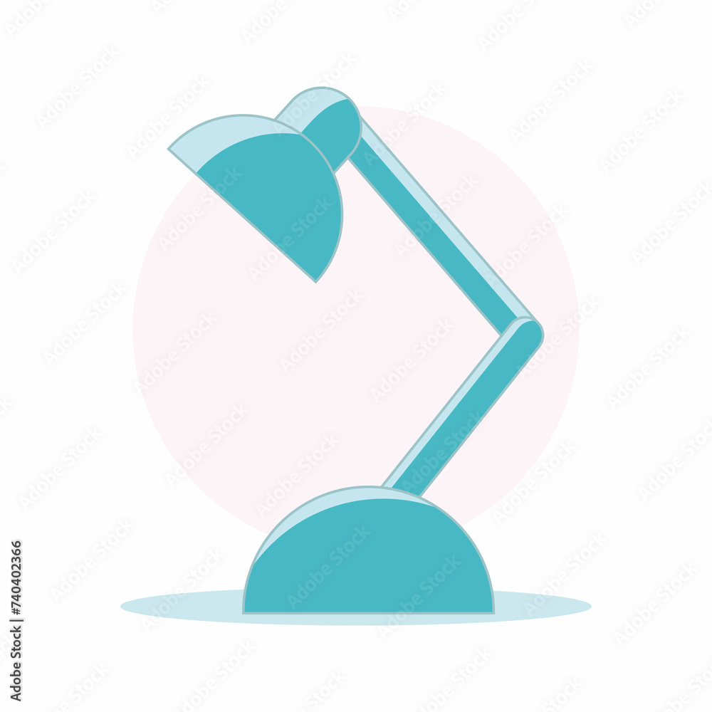 Desk table lamp isolated white background image cartoon vector ...
