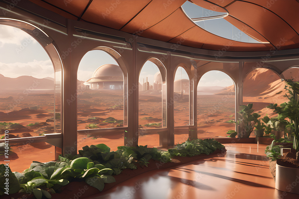 AI-generated illustration of a utopian society set on a terraformed ...