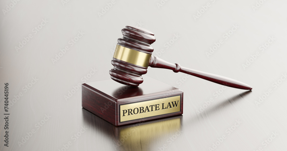 Probate law: Judge's Gavel as a symbol of legal system and wooden stand ...