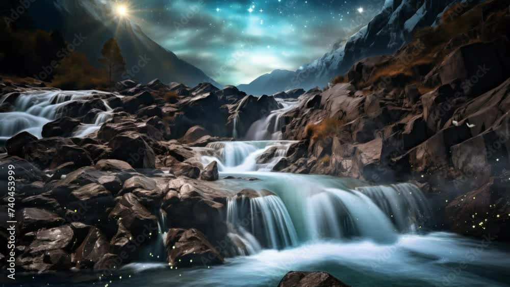 nature scene illustration with a breathtaking astrophotography image of ...