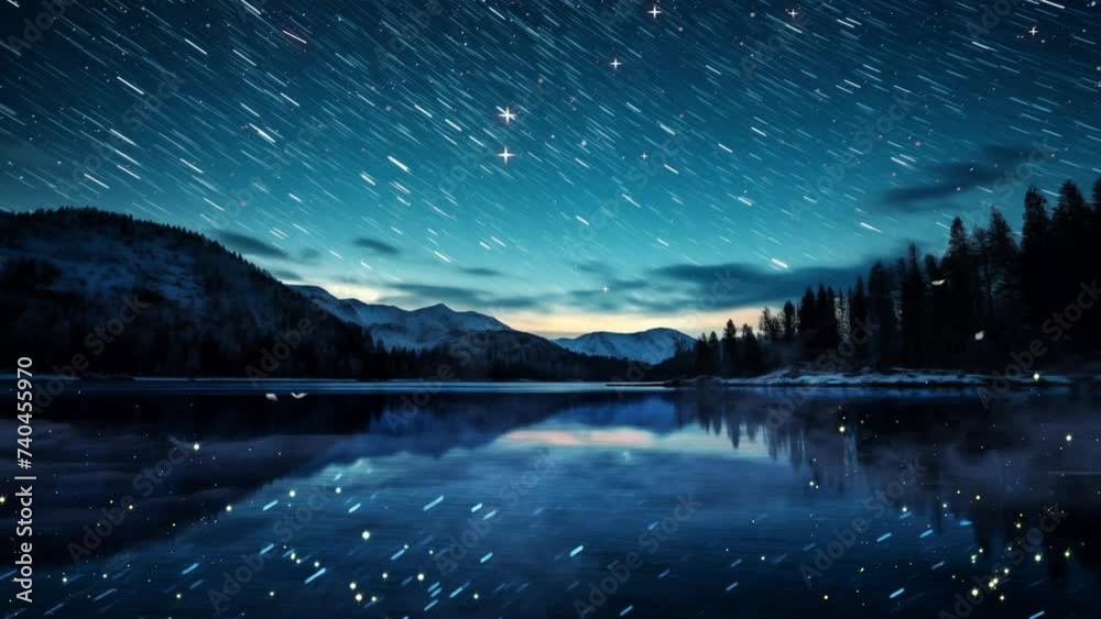 Vidéo Stock beautiful sky with reflection on a lake. an awe-inspiring ...