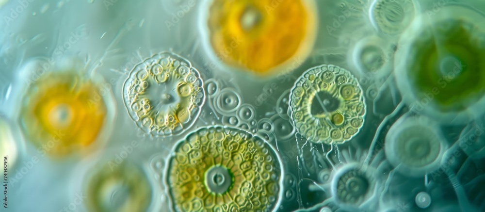 Detailed close up of a biological cell membrane structure under ...