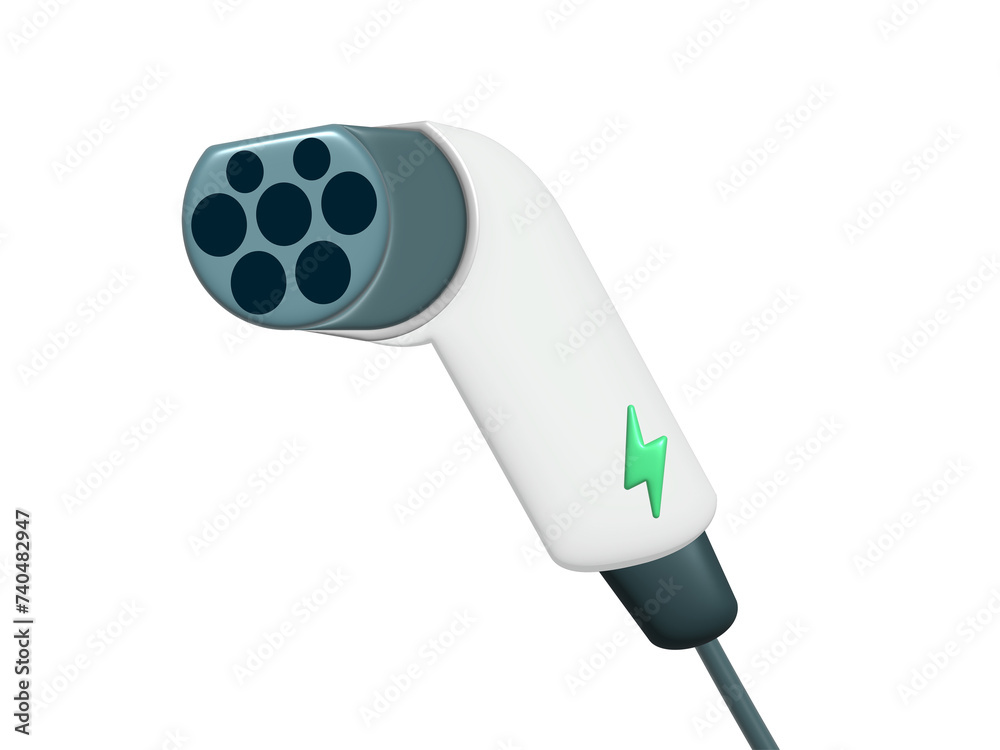 3D Render charger plug connector type 2, CCS2, AC, DC clean minimal ...