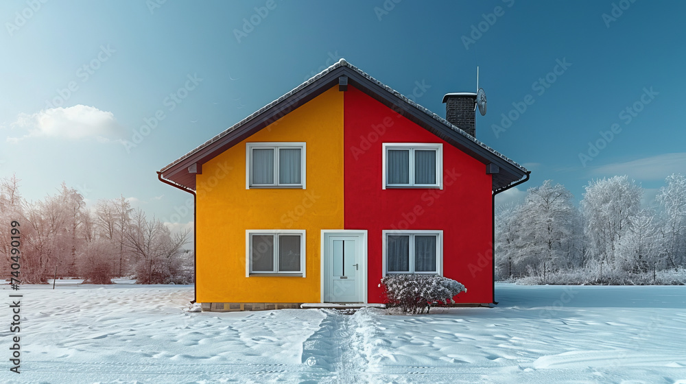 An infographic comparing two homes side by side: a traditional house ...