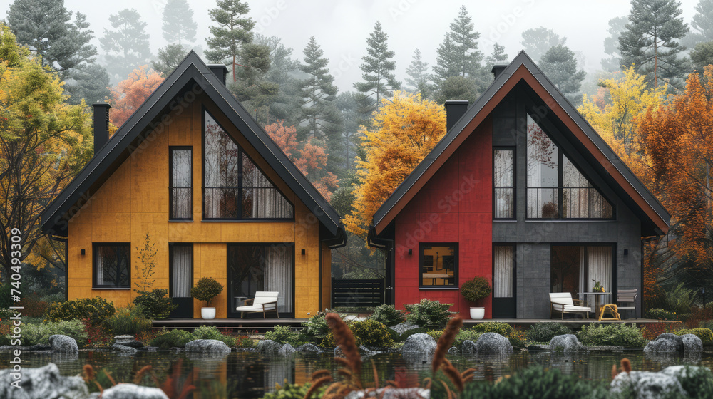 An infographic comparing two homes side by side: a traditional house ...