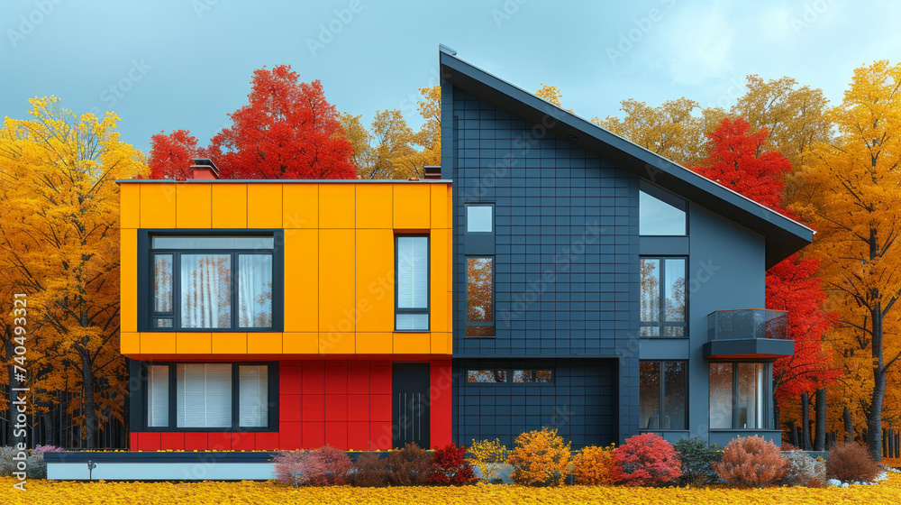 An infographic comparing two homes side by side: a traditional house ...