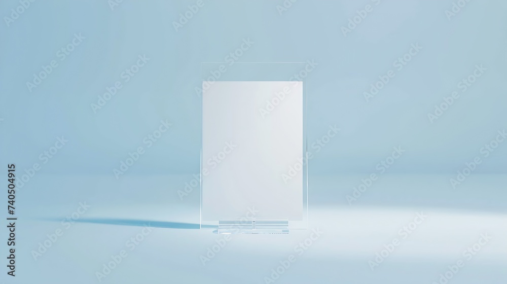 Blank flyer mockup glass plastic transparent holder isolated Plain ...